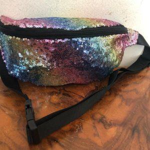 Bags | Sequin Fanny Pack Rainbow Sequin | Poshmark
